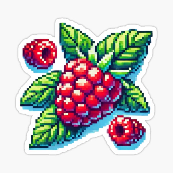 "Pixelated Raspberry, fresh fruit, berry, raspberries, red berries, red ...