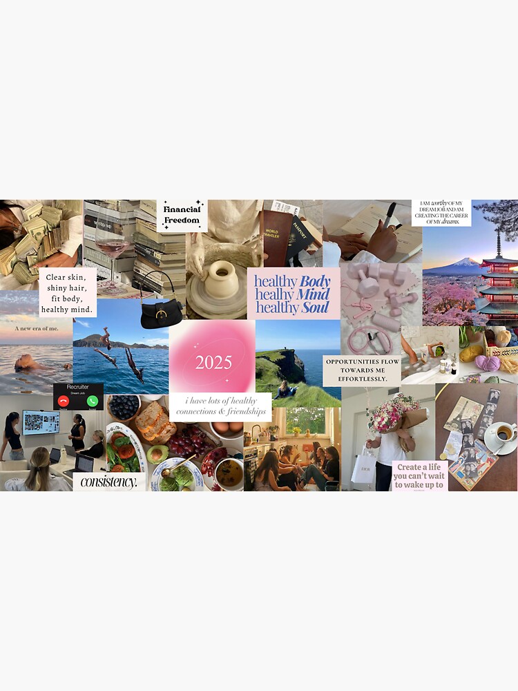 "my 2025 vision board" Sticker for Sale by am2903 | Redbubble