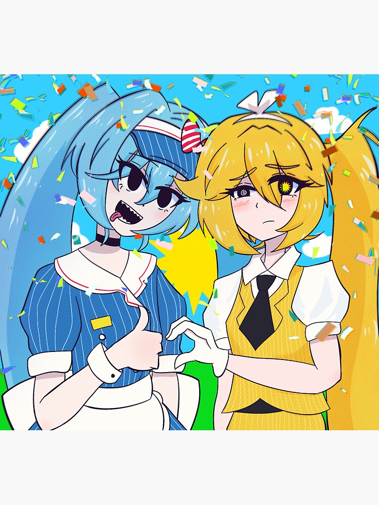 "Mesmerizer Friendzone (Hatsune Miku x Akita Neru) " Sticker by ToriTeru | Redbubble