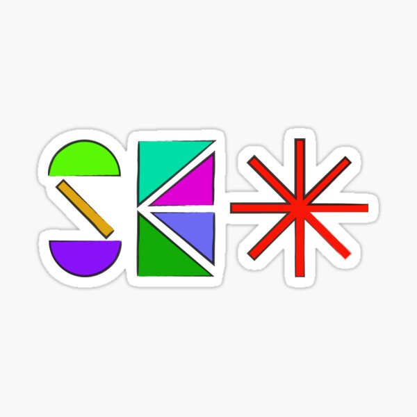Sex Geometric Color Sticker For Sale By Bunbun369 Redbubble