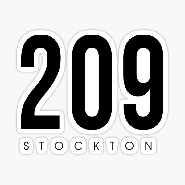 "Stockton, CA - 209 Area Code design" Sticker for Sale by CartoCreative ...