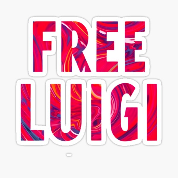 "Free Luigi" Sticker for Sale by Naurelia | Redbubble