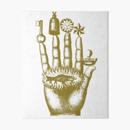 "Sorcerer Hand Alchemy Mysticism Occult Medieval Palm" Art Board Print ...
