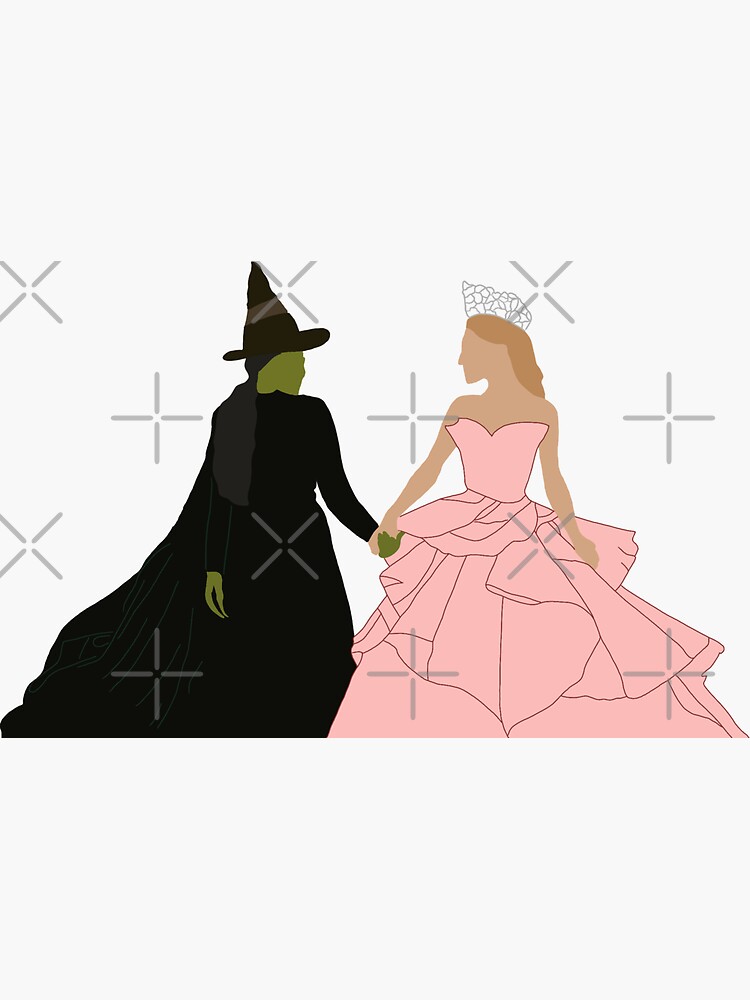 "Elphaba and Glinda" Sticker for Sale by ashshaiv | Redbubble