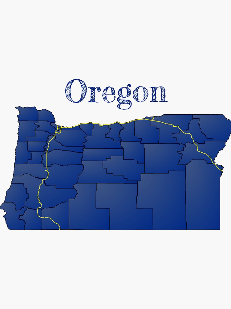 "Oregon Counties & Interstates" Sticker for Sale by PhilbonianDezin ...