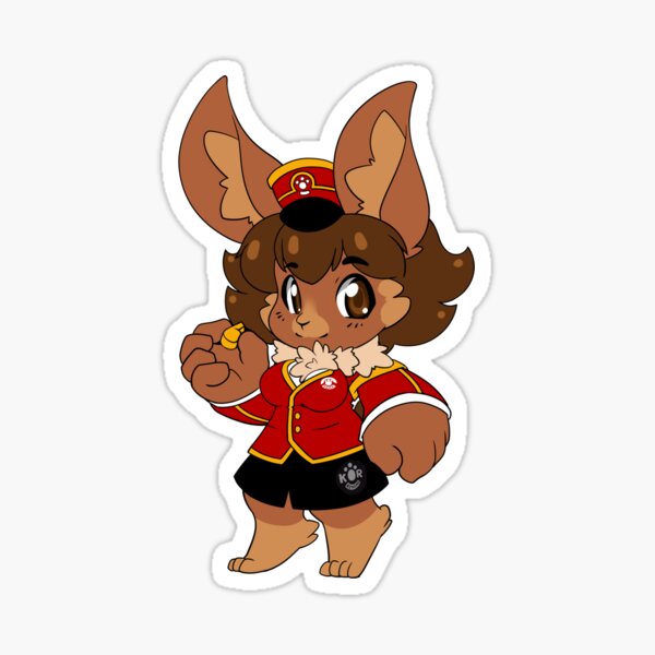 "Kemono Cafe Kona the Rabbit Girl Train Conductor Chibi Design" Sticker ...