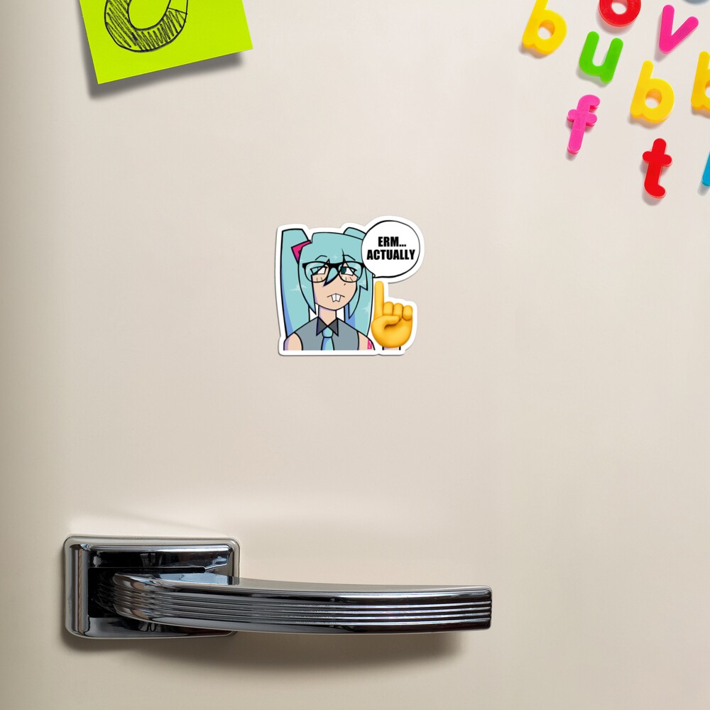 "Hatsune Miku Nerd Erm... Actually Meme" Sticker for Sale by ...