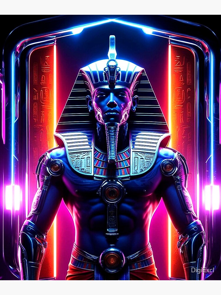 "Neferu-X: The Rebirth of the Cyber God" Sticker by DigiExcl | Redbubble