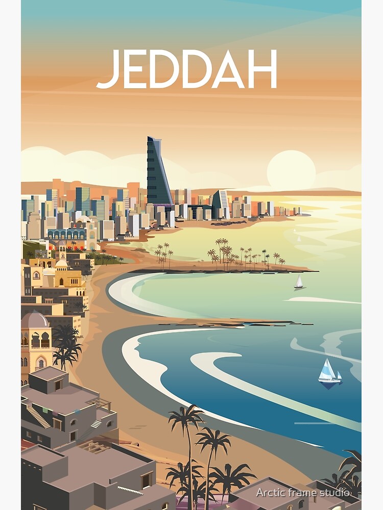 "Jeddah Travel Poster – Stunning Saudi Arabia Wall Art for Wanderlust ...