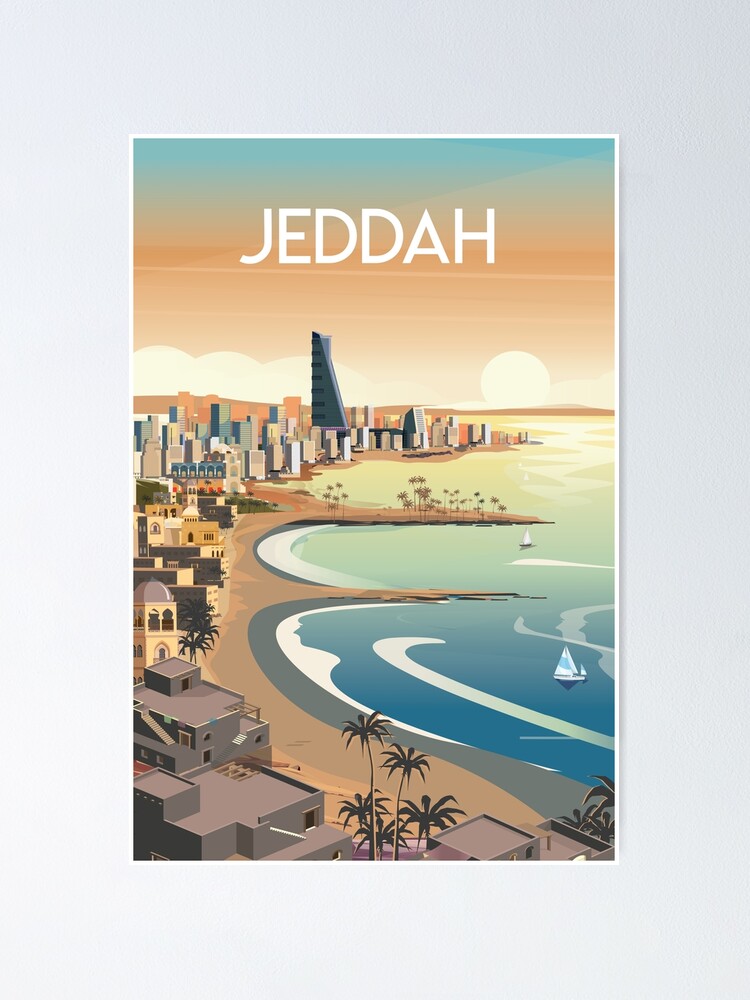 "Jeddah Travel Poster – Stunning Saudi Arabia Wall Art for Wanderlust ...