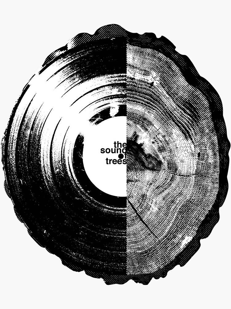 "sound of trees - tree rings and vinyl record" Sticker for Sale by ...