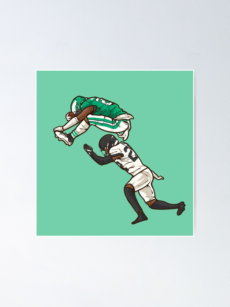 "Saquon Barkley Backwards Hurdle Cartoon" Poster for Sale by ...