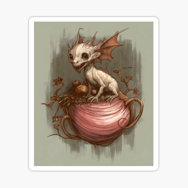 "Nestling Dragon Skull" Sticker for Sale by Mindsway | Redbubble