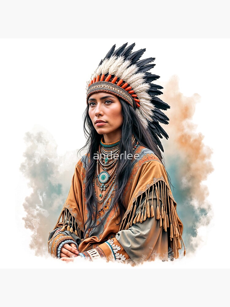 "Native American Indian woman" Sticker for Sale by anderlee | Redbubble
