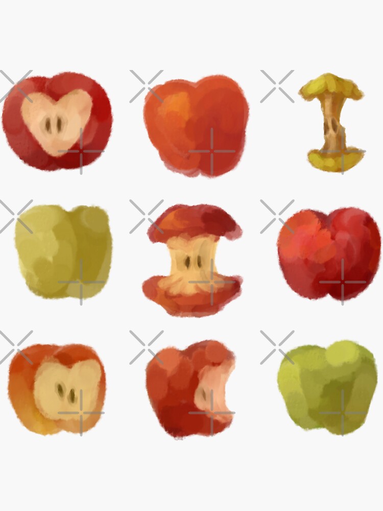 "apples pattern bitten apple rotten apple whimsical twee funky ...