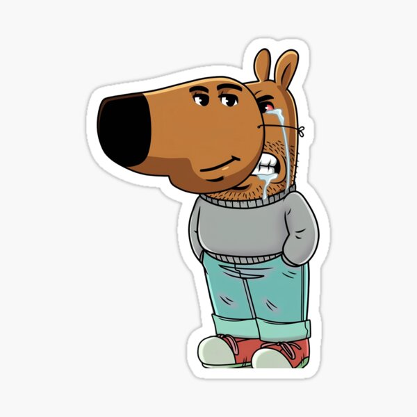 "Chill Guy Mask Crying internet Meme 2023 " Sticker for Sale by ...