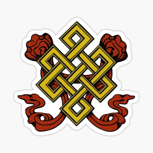 "Shrivatsa Tibetan Buddhist Harmony Prosperity Symbol Knot" Sticker for ...