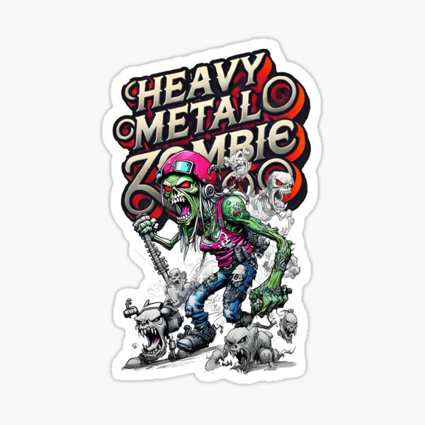 "heavy metal ZOMBIE" Sticker for Sale by aliraweb | Redbubble