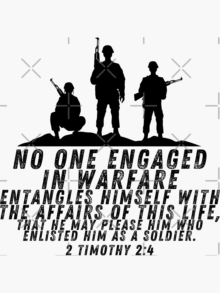 "Army Soldier Warfare Timothy Bible Verse" Sticker for Sale by Neeshki ...