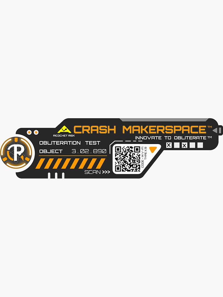"Sci Fi Demolition Decal - Crash Makerspace (Dark)" Sticker for Sale by ...