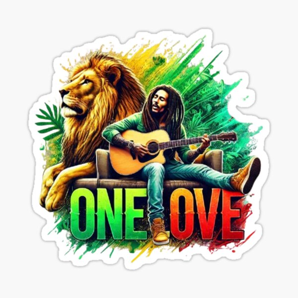 "BOB MARLEY: ONE LOVE" Sticker by CHRIST5000 | Redbubble