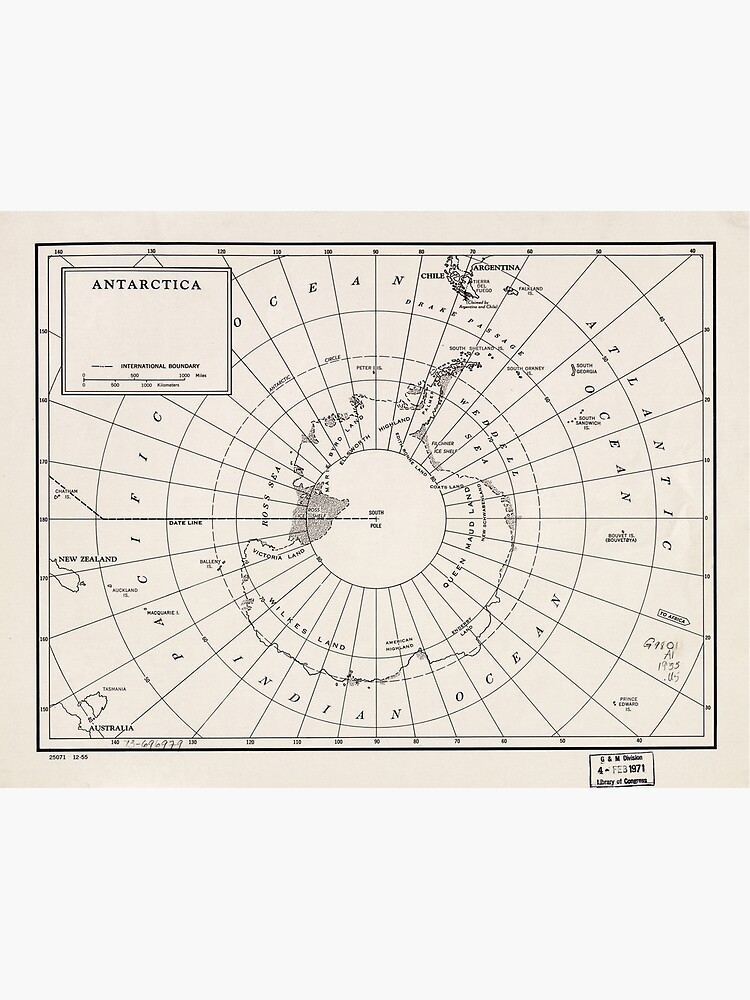 "Map of Antarctica (1955)" Photographic Print for Sale by allhistory ...