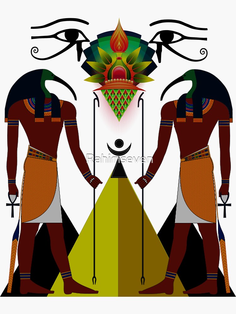 "Kemet Egyptian Mythological Modern Art T Shirt Thoth Tehuti" Sticker ...