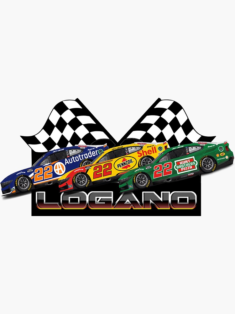 "Joey Logano - 3 car scheme " Sticker for Sale by GoTrackHopper | Redbubble