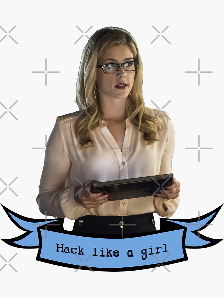 "Hack like a girl" Sticker for Sale by october-lady | Redbubble