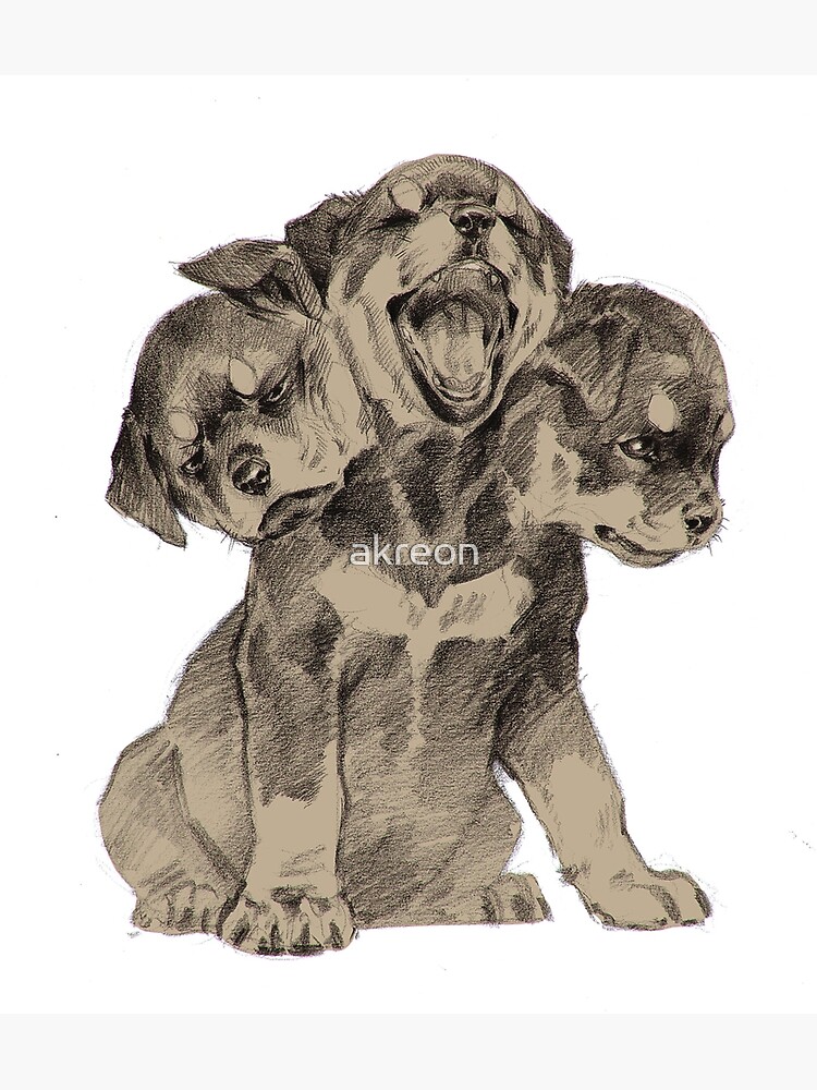 "Cerberus puppy" Poster for Sale by akreon | Redbubble