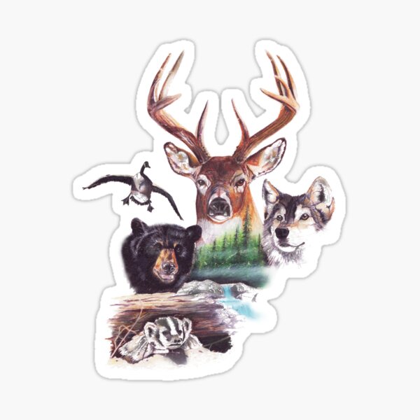 "Wildlife animals" Sticker by Pixelmatrix | Redbubble