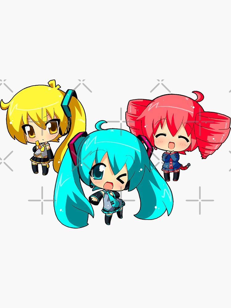 "Chibi Triple Baka Miku Neru and Teto ~ Anime" Sticker for Sale by ...