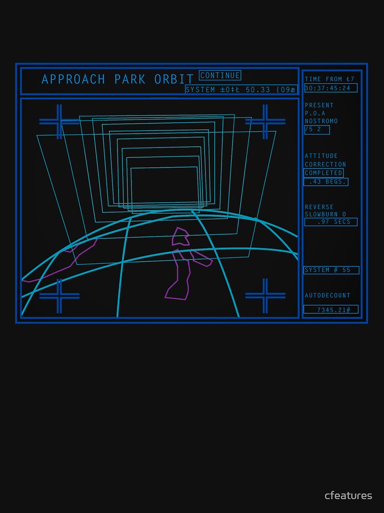 "ALIEN (1979) Mother MU/TH/UR Descent Trajectory" T-shirt for Sale by ...