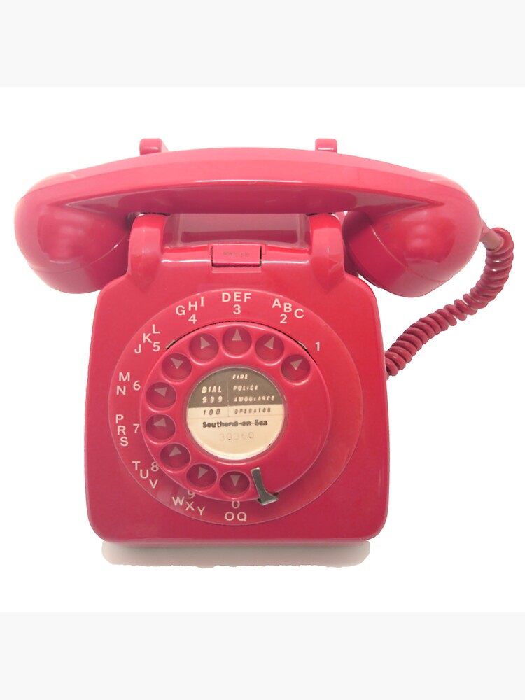 "Red vintage telephone" Sticker for Sale by bettyretro | Redbubble