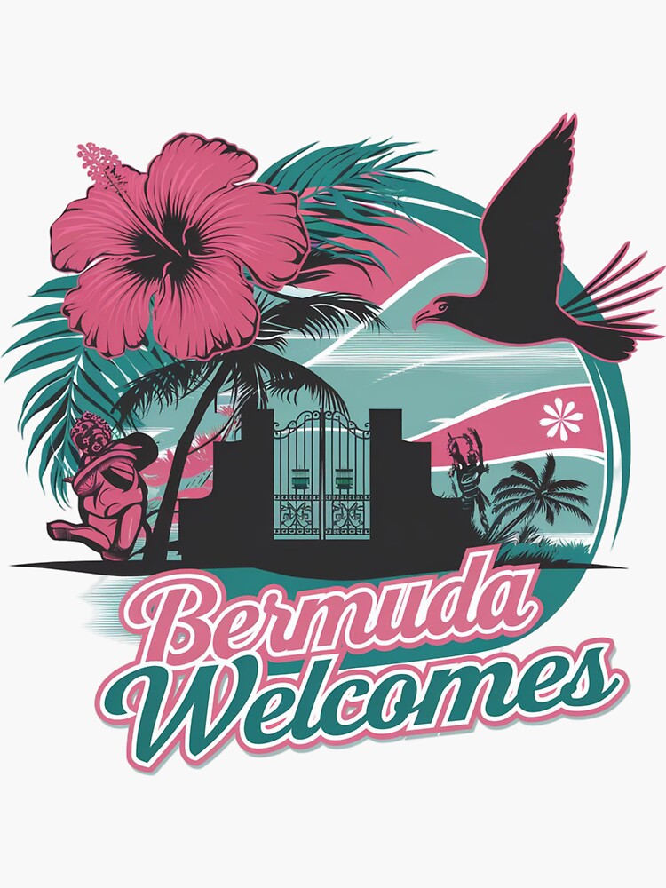 "Bermuda Welcomes Flag Map Hamilton, " Sticker for Sale by AnimalsDH305 ...
