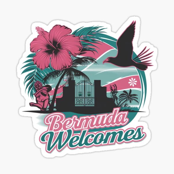 "Bermuda Welcomes Flag Map Hamilton, " Sticker for Sale by AnimalsDH305 ...