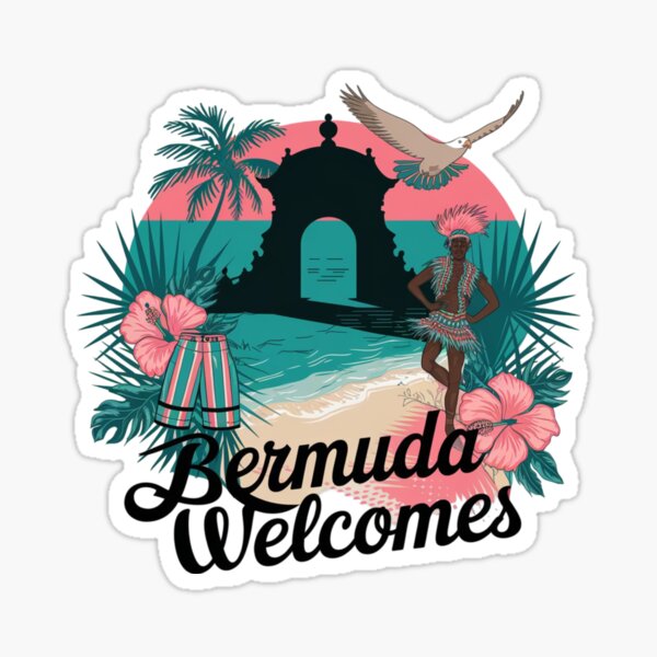 "Bermuda Welcomes Flag Map Hamilton, " Sticker for Sale by AnimalsDH305 ...
