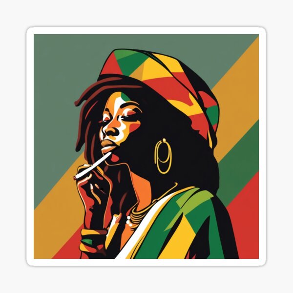 "Ayo, Radiance in Reggae Tones" Sticker for Sale by getgoart | Redbubble