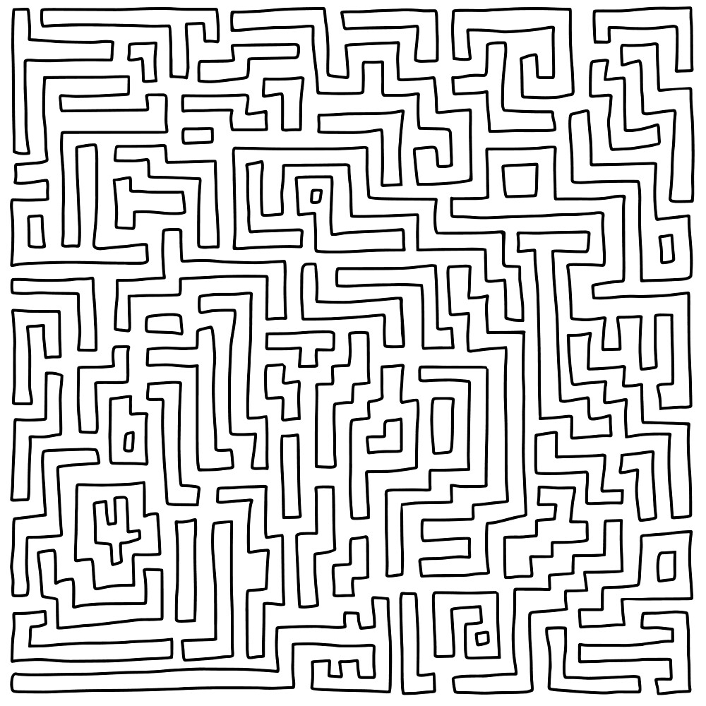 "Black Line Maze Pattern - Geometric" by MadZakkaGraphic | Redbubble