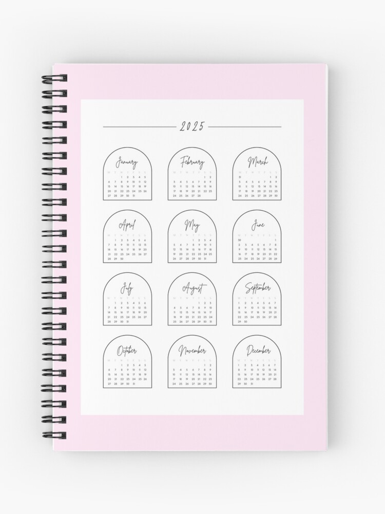 "2025 Minimalist Calendar | Single Page Calendar" Journal for Sale by Mystify- | Redbubble