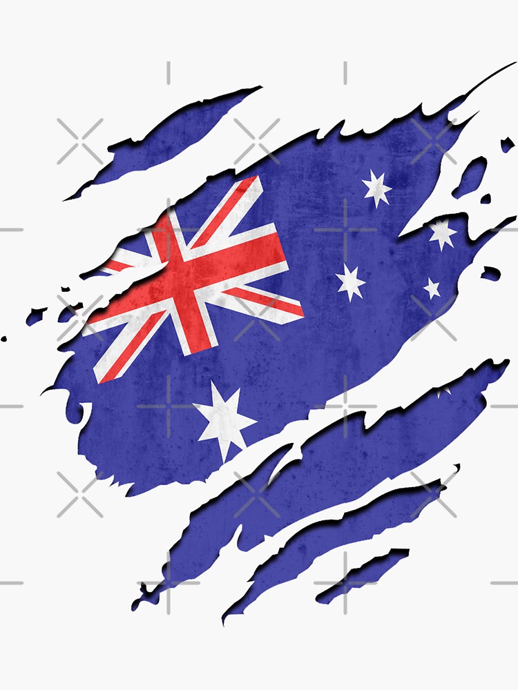 "Ripped Australia Flag" Sticker by drakouv | Redbubble