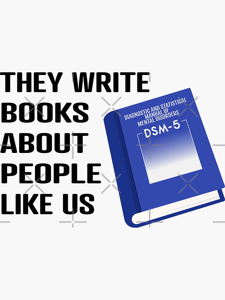 "DSM-5 Book Sticker" Sticker for Sale by hannahhenry13 | Redbubble