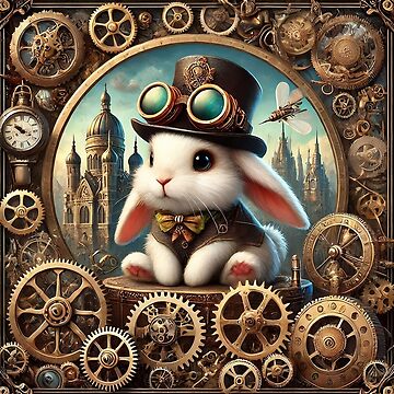"Steampunk Easter Bunny Rabbit Gears, Clockwork" Sticker for Sale by ...