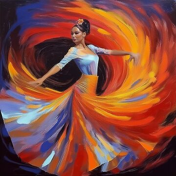 "Flamenco Dancer spinning in Graffiti Abstract Style " Sticker for Sale ...
