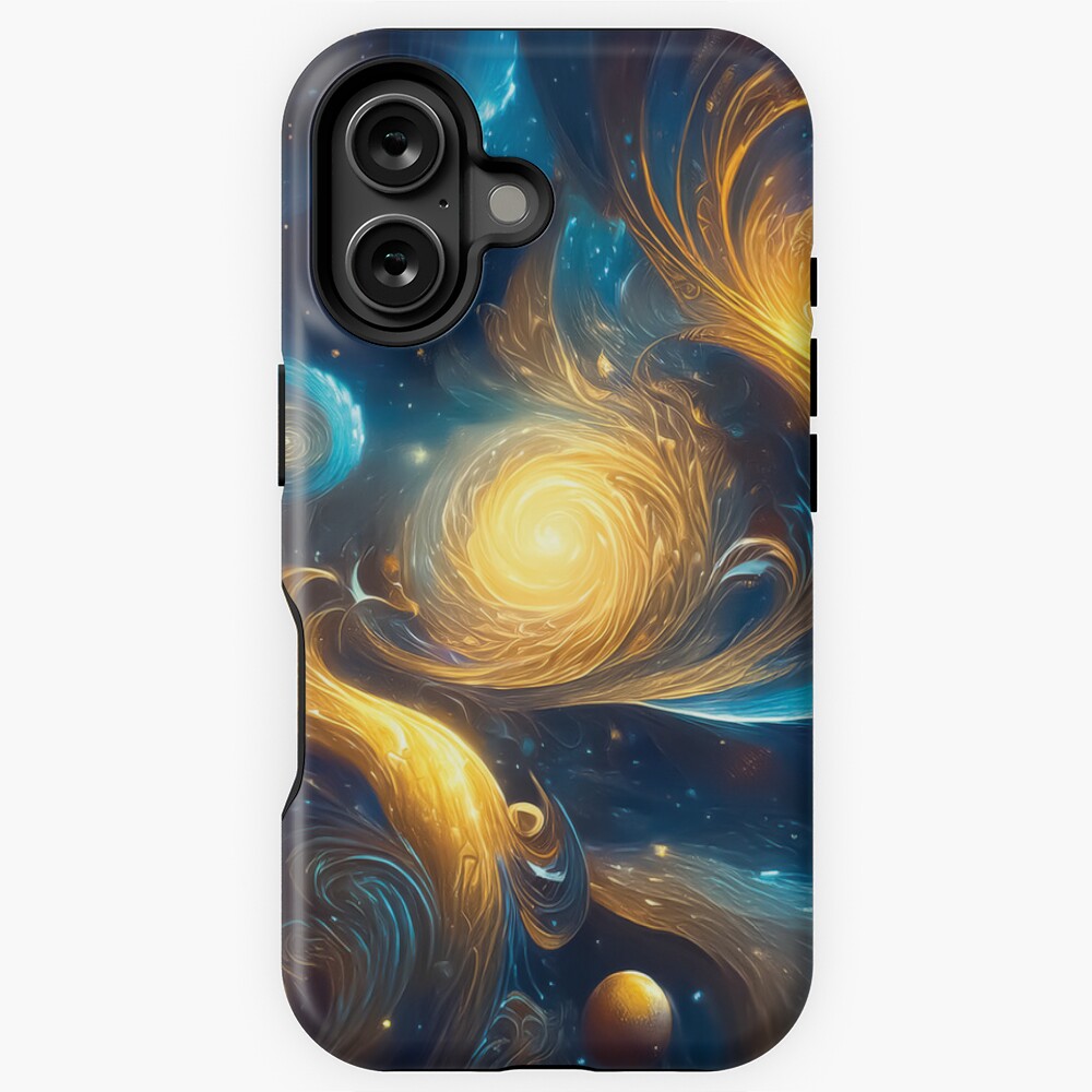 " Dramatic, swirling galaxies with intense light and shadow, painted in the Baroque style ...