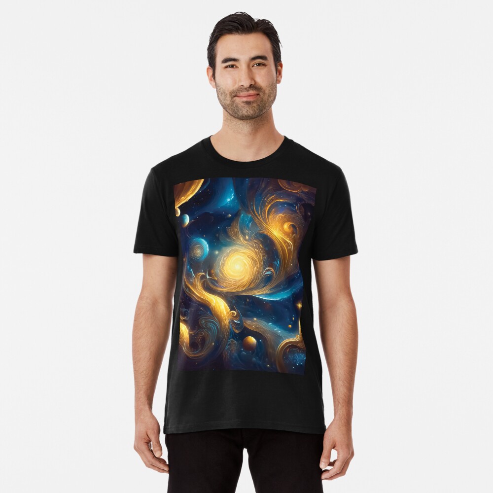" Dramatic, swirling galaxies with intense light and shadow, painted in the Baroque style ...