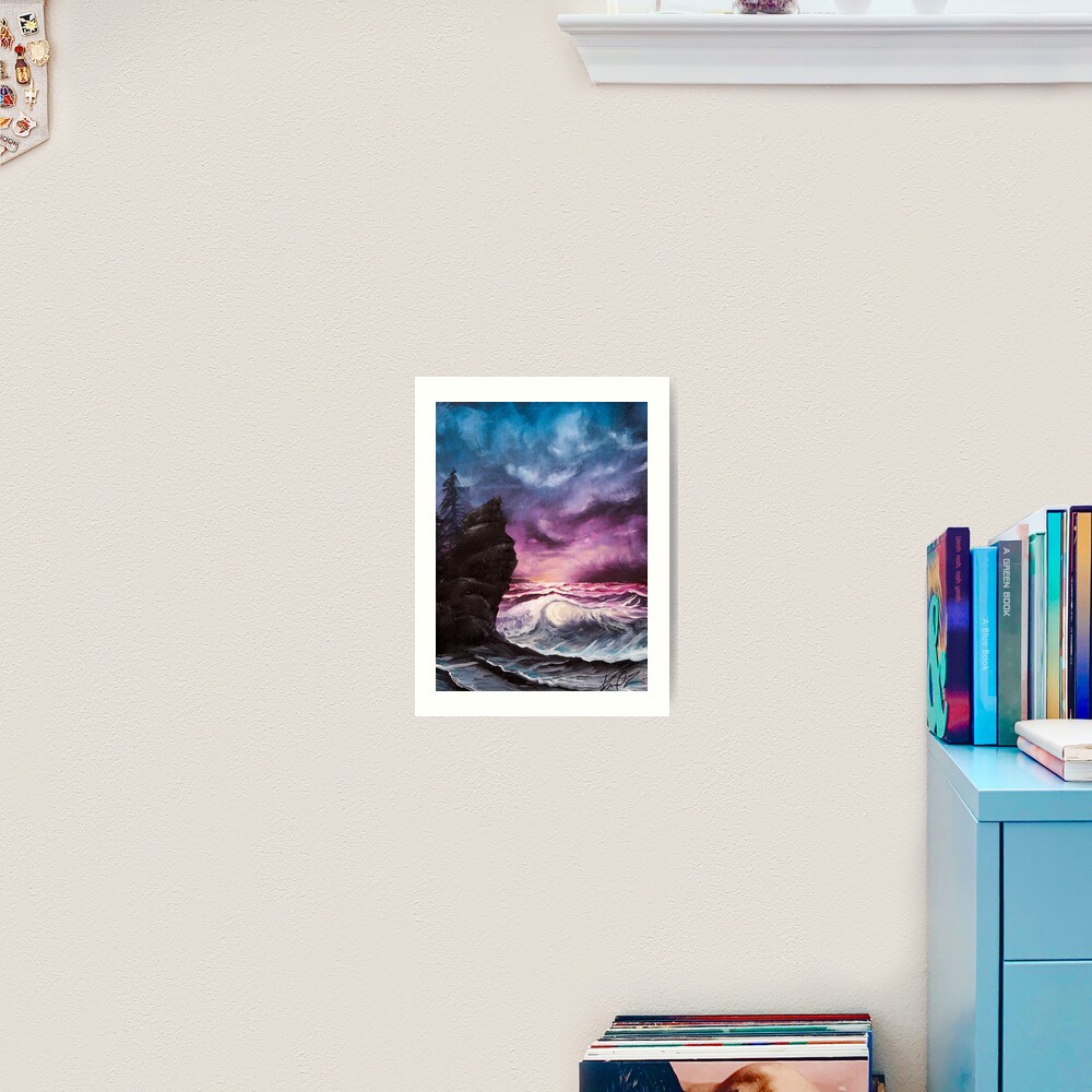 "Ocean Sunset Bob Ross style seascape painting" Art Print by ...