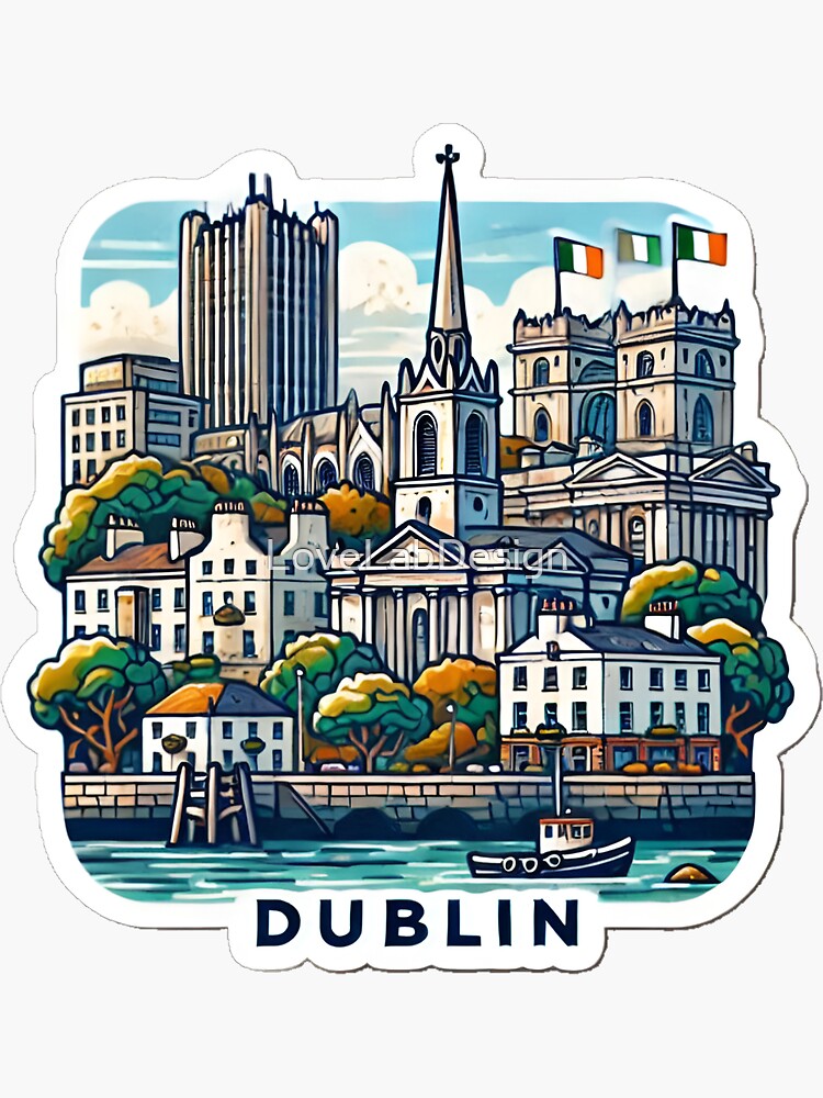 "Dublin Ireland Sticker" Sticker for Sale by LoveLabDesign | Redbubble