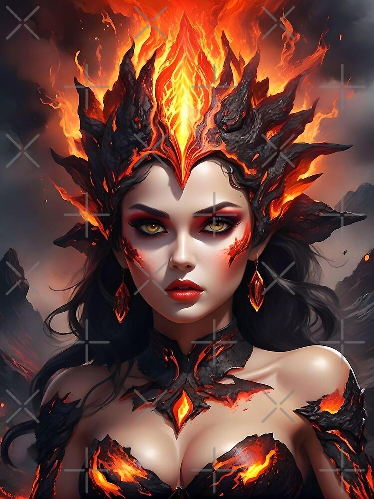 "Sexy Volcano Goddess Fantasy Art" Poster for Sale by MissSaylor | Redbubble