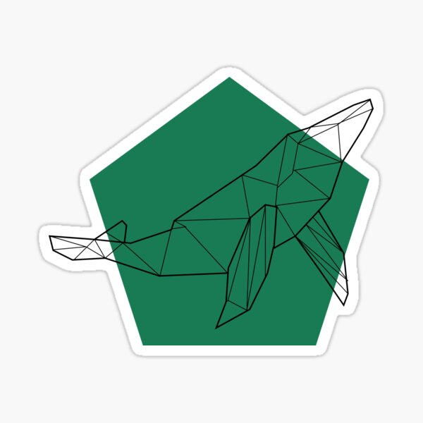 "Geometric Green/Blue Whale" Sticker by TeleJager | Redbubble